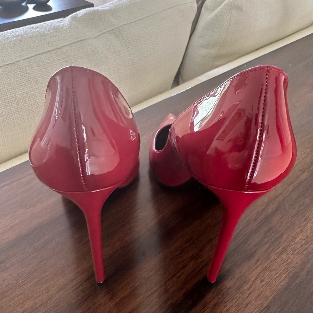 Authentic Saint Laurent Patent Leather Burgundy Pump - Gem